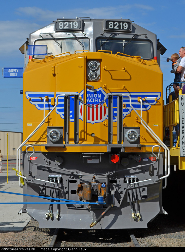Brand new UP C45AH #8219 on display at the Bailey Yard locomotive shop during Railfest.